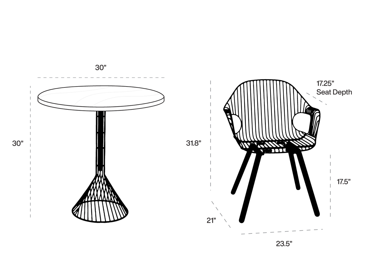 30" Bistro Table + Rita Set – Old Bones Co | Studios