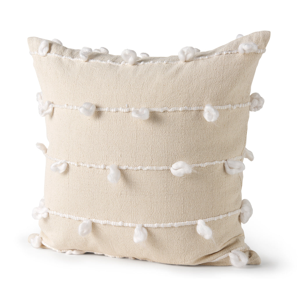 Erica Cream with White Detail Decorative Pillow Cover