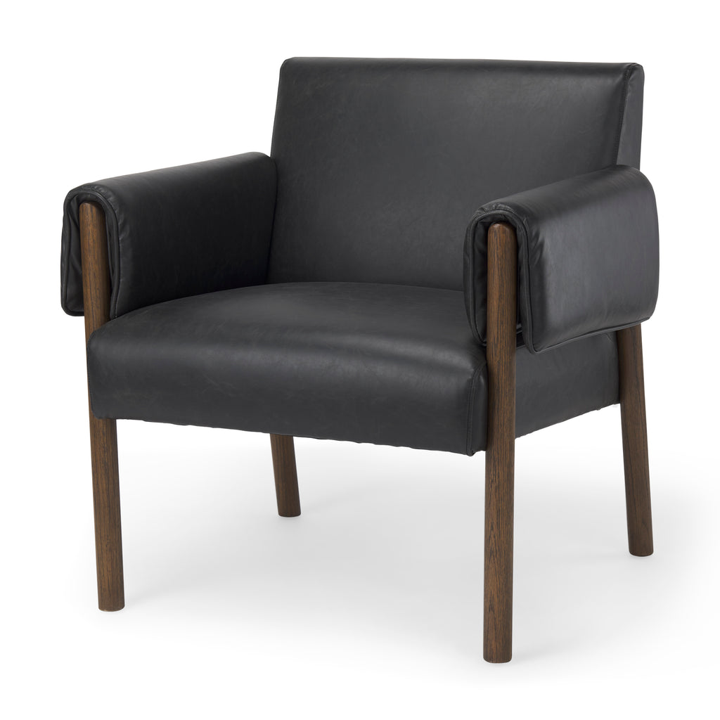 Ashton Leather with Wood Accent Chair