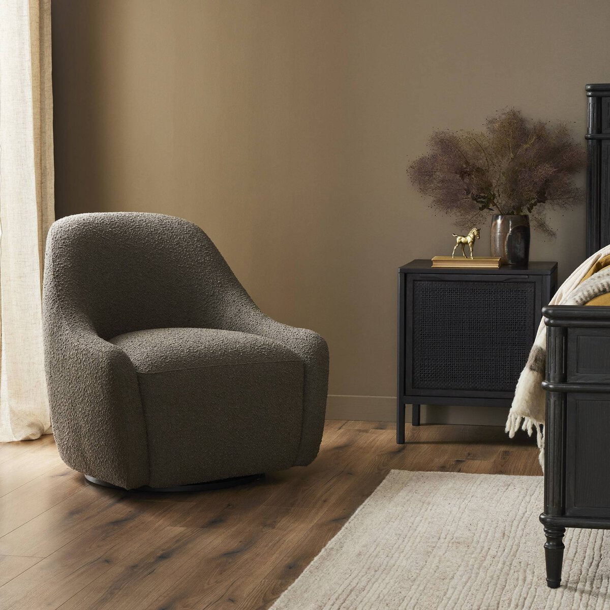Four Hands Levi Swivel Chair Knoll Sand