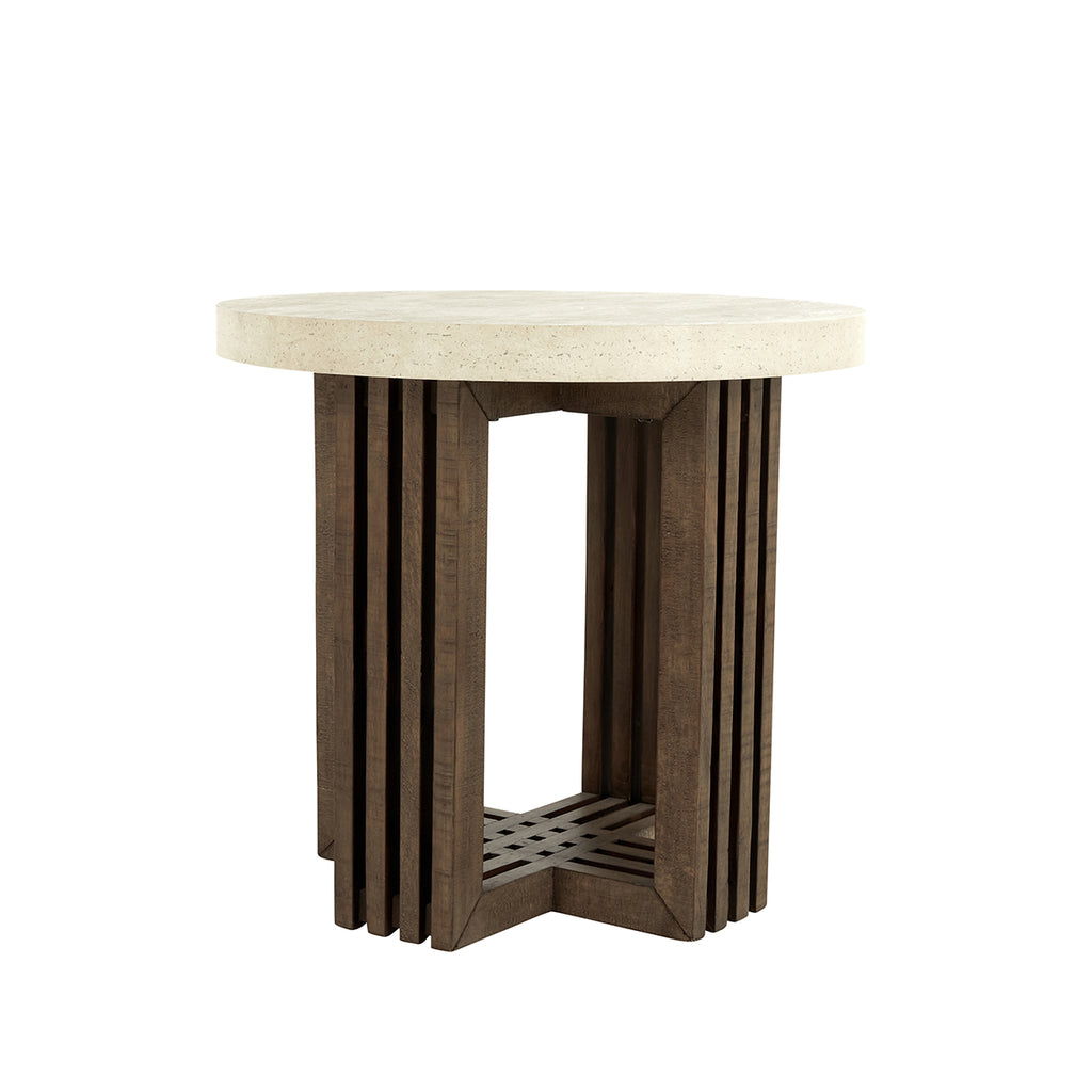 Aspen Reclaimed Pine 26" Round End Table