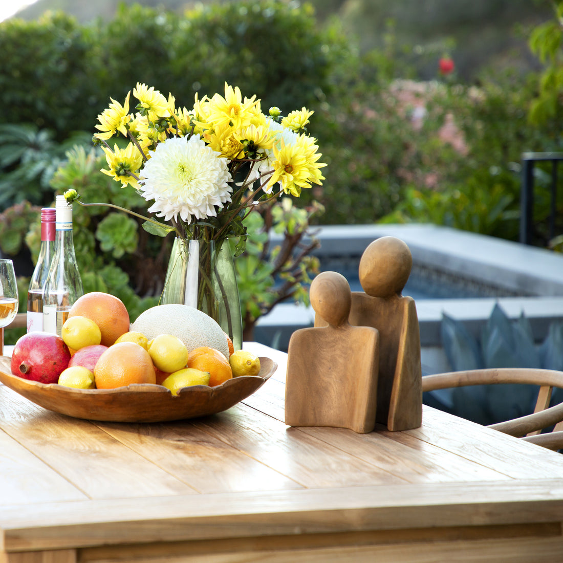 OB-37000 Exotic Mindi Wood Sculpture - Set of 2