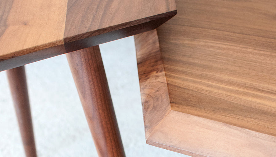 Walnut/Ash Nesting Table | Clear Coat Finish