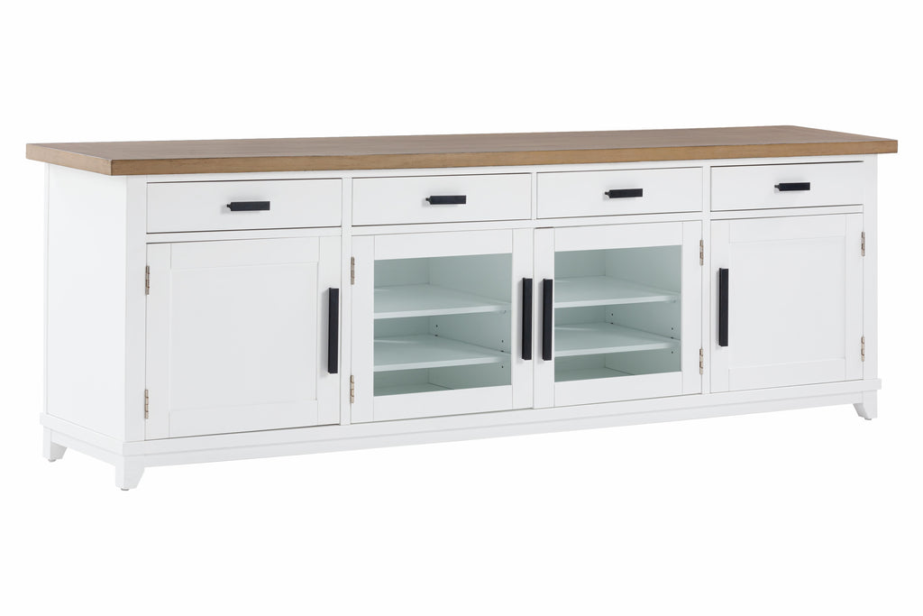 Dover White 92" Entertainment Console