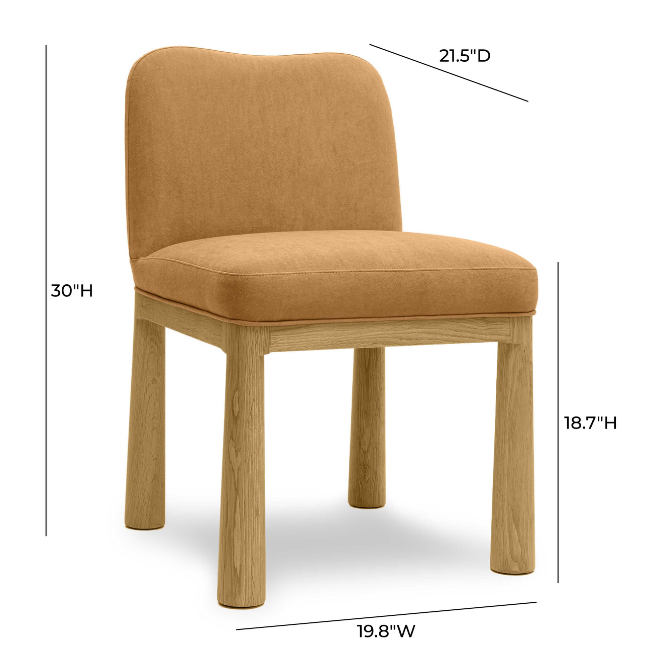 Tiara Velvet Oak Dining Chair
