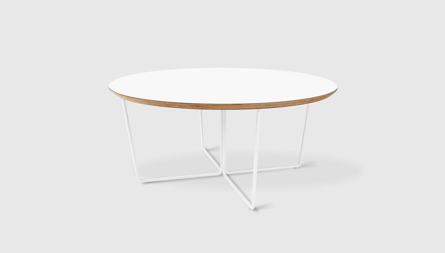 Modern Array Coffee Table: Geometric Base, Circular Top