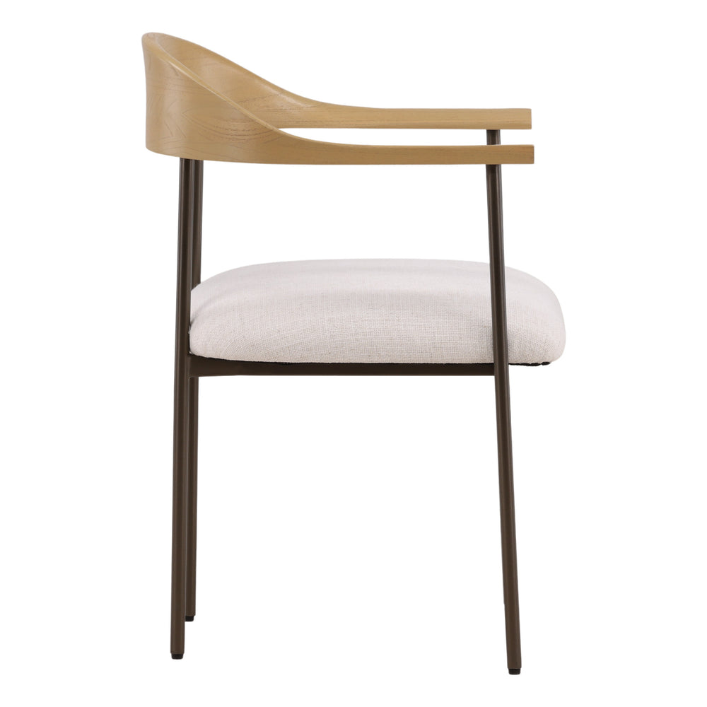OB-11679 Mindi Wood with Metal Dining Chair