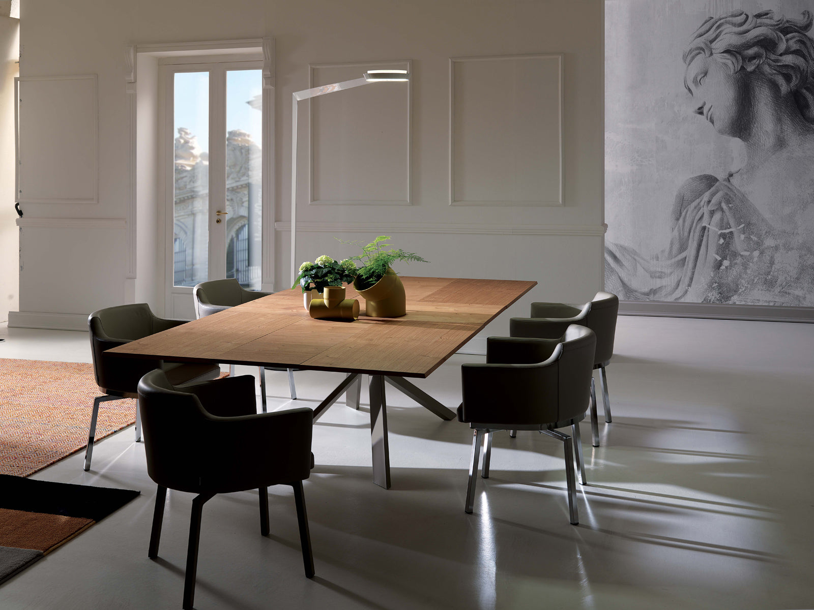 Ozzio 4x4 Extendable Table 100x200 Ancient Oak 100x200