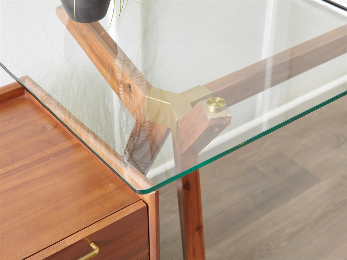 Denali Glass Top Desk